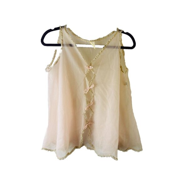 Vintage | Tops | Vintage 6s Sheer Nylon Frilly Lace Chemise Nighty ...